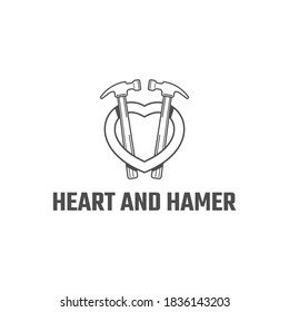 Heart Hammer Logo Vector Illustration Stock Vector (Royalty Free ...
