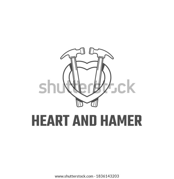 Heart Hammer Logo Vector Illustration Stock Vector (Royalty Free ...