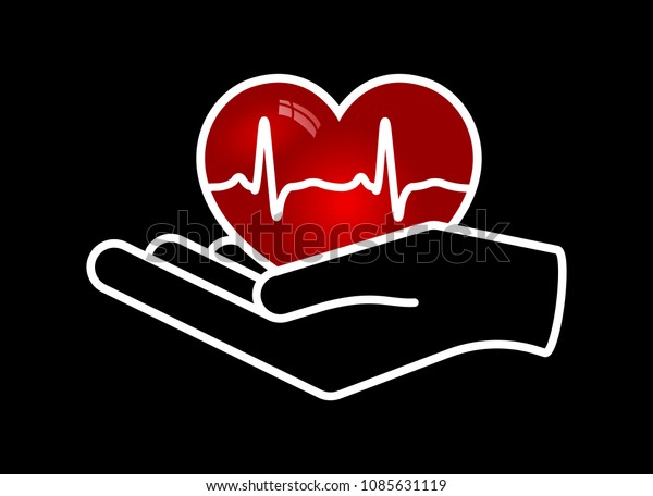 Heart Hand Giving Heart Logo Template Stock Vector (Royalty Free ...