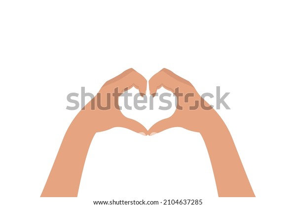 Heart Hand Love Sign Vector Illustration Stock Vector (Royalty Free ...
