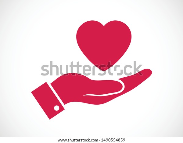 Heart Hand Symbol Love Vector Illustration Stock Vector (Royalty Free ...