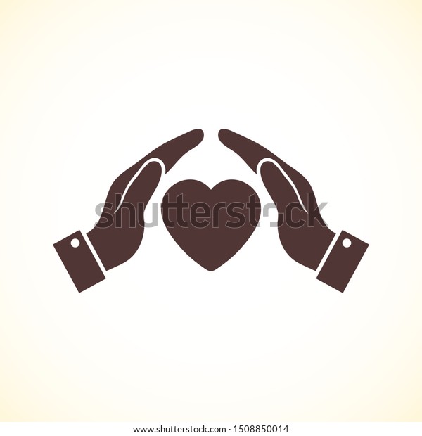 Heart Hand Symbol Love Vector Illustration: เวกเตอร์สต็อก (ปลอดค่า ...