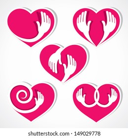 Heart Hand Symbol Vector: vector de stock (libre de regalías) 149029778 ...