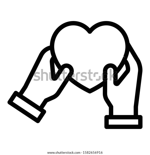 Heart Hands Icon Outline Heart Hands Stock Vector (Royalty Free ...