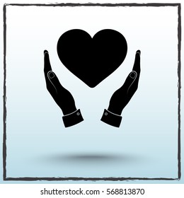 Heart Hands Sign Icon Vector Illustration Stock Vector (Royalty Free ...
