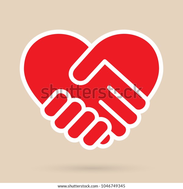Heart Handshake Icon Stock Vector (Royalty Free) 1046749345 | Shutterstock