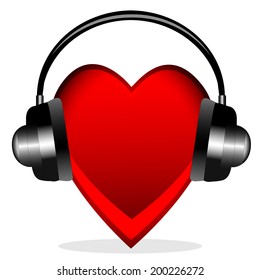 Heart Headphones Stock Vector (Royalty Free) 45116866 | Shutterstock