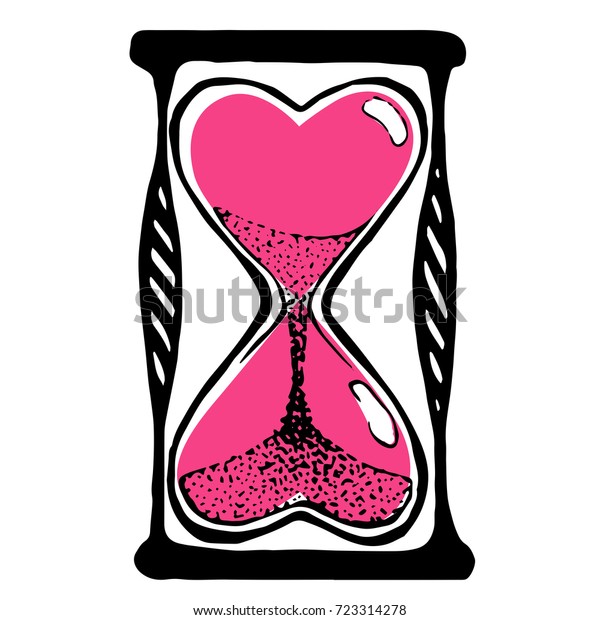 Heart Hourglass Vector Illustration Ancient Hourglass Stock Vector ...
