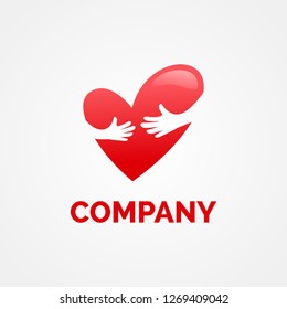 Heart Hug Logo Template Stock Vector (Royalty Free) 1269409042 ...