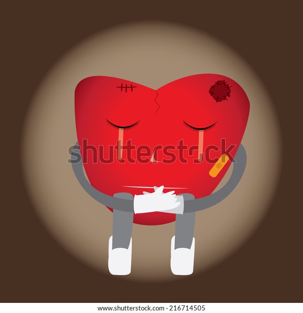Heart Hurt Illustration Stock Vector (Royalty Free) 216714505 ...