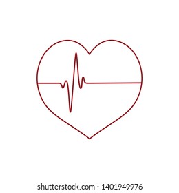 Heart Icon Heart Beating Line White Stock Vector (Royalty Free ...