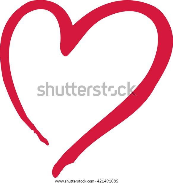 Heart Icon Caligraphy Stock Vector (Royalty Free) 421491085