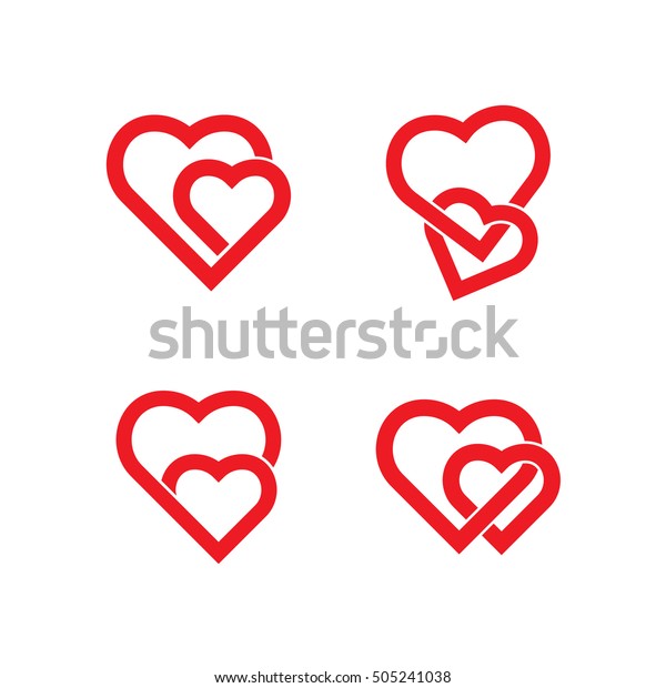 Heart Icon Set Two Hearts Symbol Stock Vector (Royalty Free) 505241038 ...
