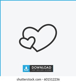 Heart Icon Simple Outline Heart Vector Stock Vector (Royalty Free ...