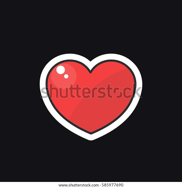 Heart Icon Sticker Vector Illustration Stock Vector (Royalty Free ...