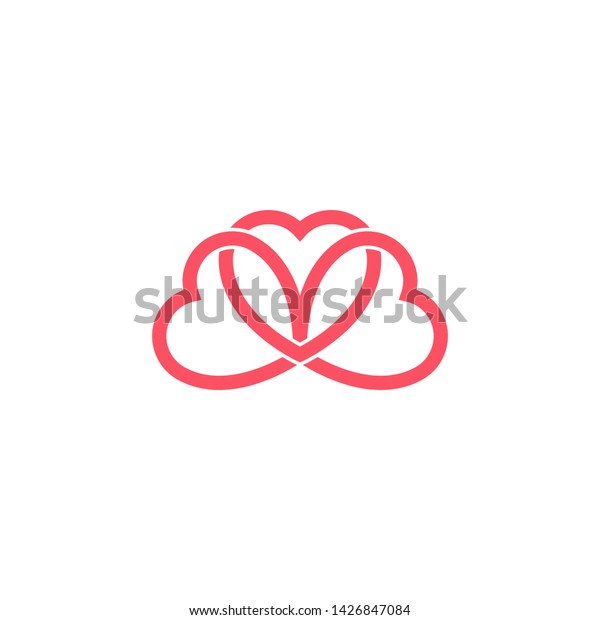 Heart Icon Three Hearts Design Illustration Stock Vector (Royalty Free ...