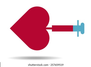 Heart Injection Syringevector Illustration Stock Vector (Royalty Free ...