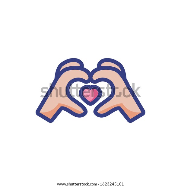 Heart Inside Hands Design Love Passion Stock Vector (Royalty Free ...