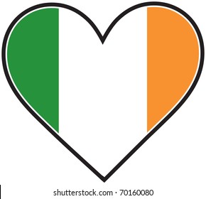 Heart Irish Flag Stock Vector (Royalty Free) 70160080 | Shutterstock