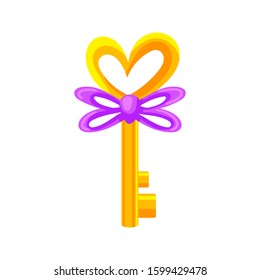 Heart Key Cartoon Icons Vector Illustration Stock Vector (Royalty Free ...