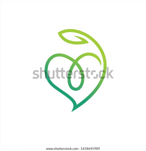 Heart Leaf Logo Design Concept Stock Vector (Royalty Free) 1658645989 ...