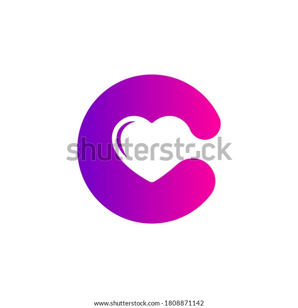 Heart Letter C Logo Design Template Stock Vector (Royalty Free ...