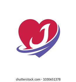 Heart Letter J Initial Logo Template Stock Vector (Royalty Free ...