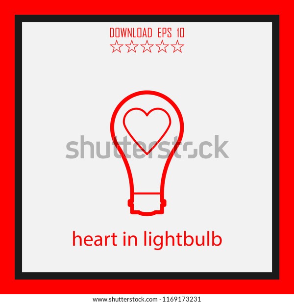 Heart Lightbulb Vector Icon Stock Vector (Royalty Free) 1169173231 ...