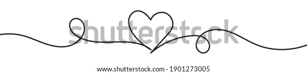 Heart Line Art Drawing Vector Illustration Stock Vector (Royalty Free ...