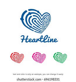 Heart Line Logo Template Design Vector Stock Vector (Royalty Free ...