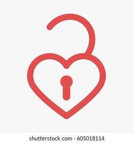 Red Heart Lock Vector Logo Stock Vector (Royalty Free) 257227582 ...