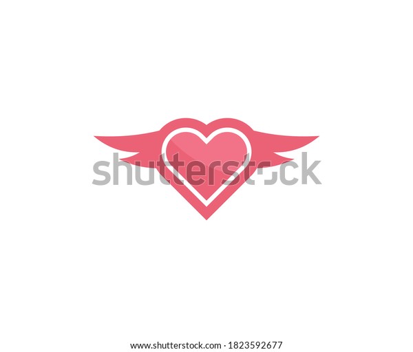 Heart Logo Wings Vector Icon Stock Vector (Royalty Free) 1823592677 ...