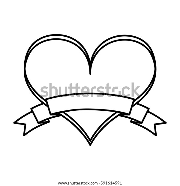 Heart Love Ribbon Stock Vector (Royalty Free) 591614591 | Shutterstock