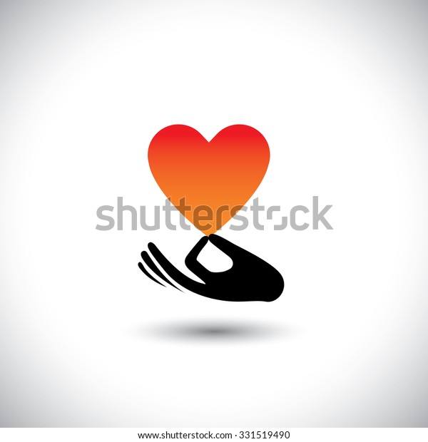 Heart Love Symbol Hand Vector Logo Stock Vector (Royalty Free ...