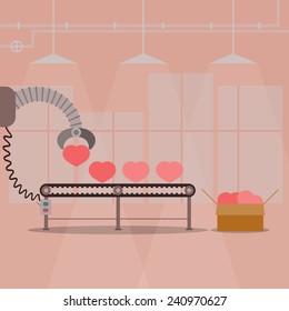 Heart Machine Vector Illustration Design Valentines Stock Vector ...