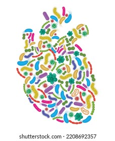 Heart Made Bacteria Isolated On White Stock Vector (Royalty Free ...