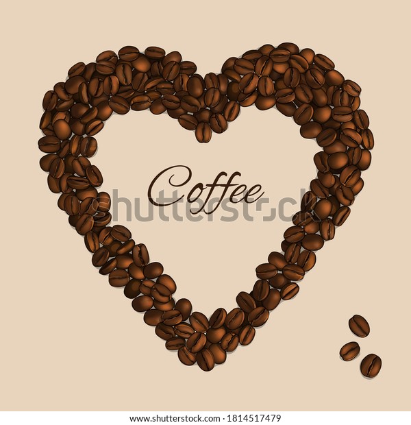 Heart Made Coffee Beans Vector Illustration Stock Vector (Royalty Free ...
