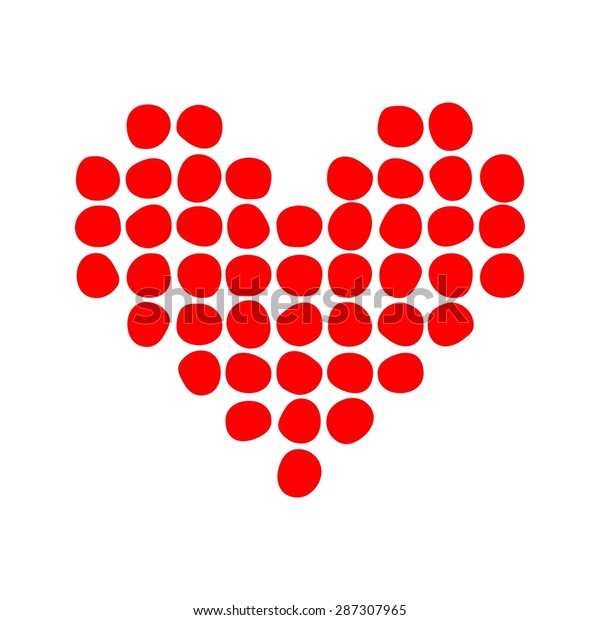 Heart Made Dots Vector Illustration Stock Vector (Royalty Free) 287307965
