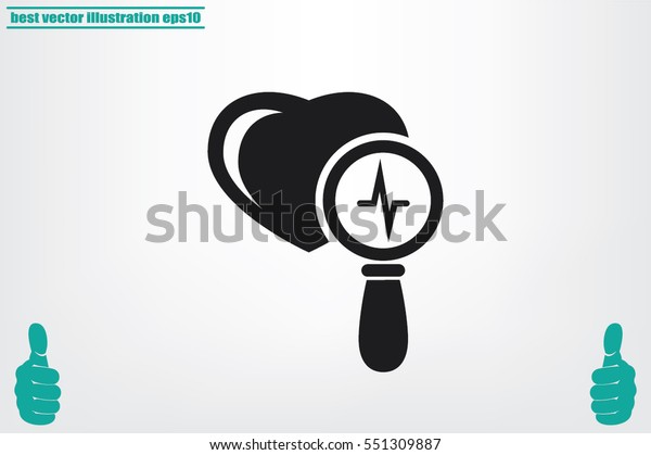 Heart Magnifier Icon Vector Illustration Stock Vector (Royalty Free ...