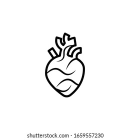 Human Heart Icon Black Vector Illustration Stock Vector (Royalty Free ...