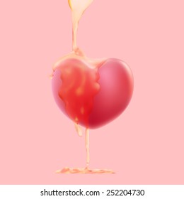 Heart Melt Syrup Vector Valentines Concept Stock Vector (Royalty Free ...