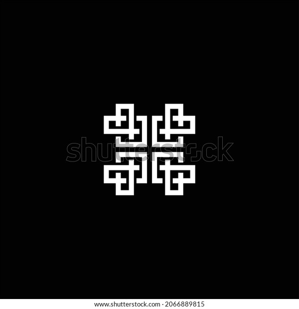 Heart Monogram Logo Made Bold Abstract Stock Vector (Royalty Free ...