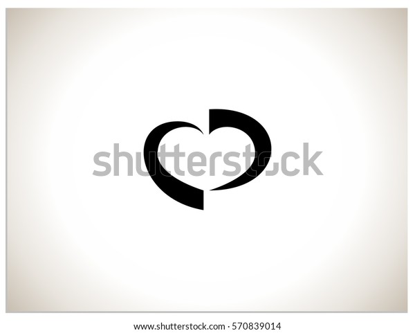 Heart Negative Space Formed By Two Stock Vector (Royalty Free ...
