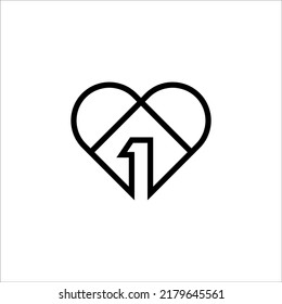 Heart One Logo Design Vector Sign Stock Vector (Royalty Free ...