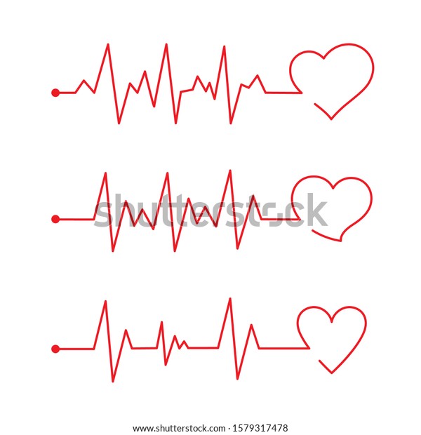 Heart Pace Line Heart Shape Cardiology Stock Vector (Royalty Free ...