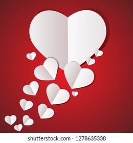 Heart Paper Card Background Stock Vector (Royalty Free) 1278635338 ...