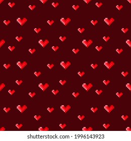 Heart Pattern Pixel Art Seamless Pattern Stock Vector (Royalty Free) 1996143923 | Shutterstock