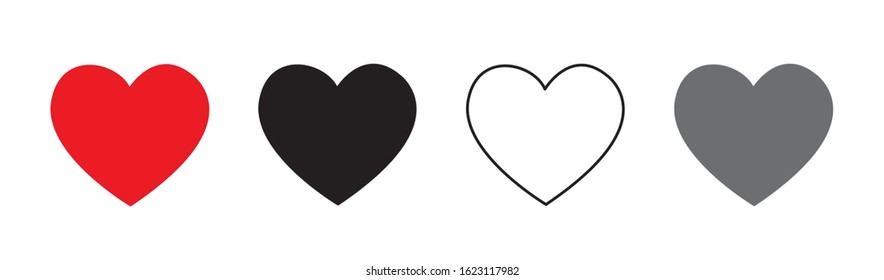Heart Patterns Red White Black Heart Stock Vector (Royalty Free ...