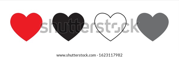 Heart Patterns Red White Black Heart Stock Vector (Royalty Free ...