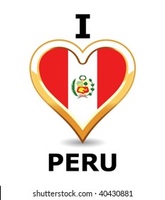 Heart Peru Flag Stock Vector (Royalty Free) 40430881 | Shutterstock